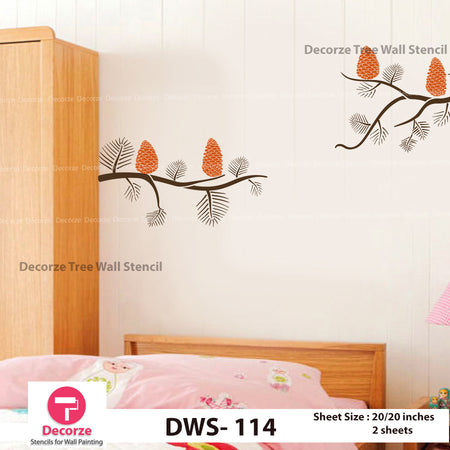 Pine Tree wall stencil | Wall Painting Designs| Painting Ideas DWS-114 ...