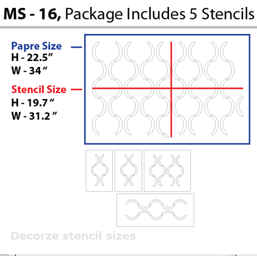 Reusable stencil for diy wall decorative stencil, MS-16 | Reusable Wall ...