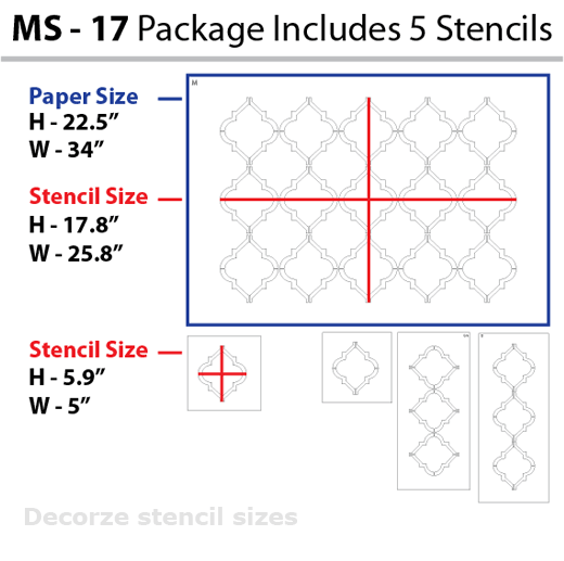 DIY home stencil design, MS-17 | Reusable Wall painting Stencils